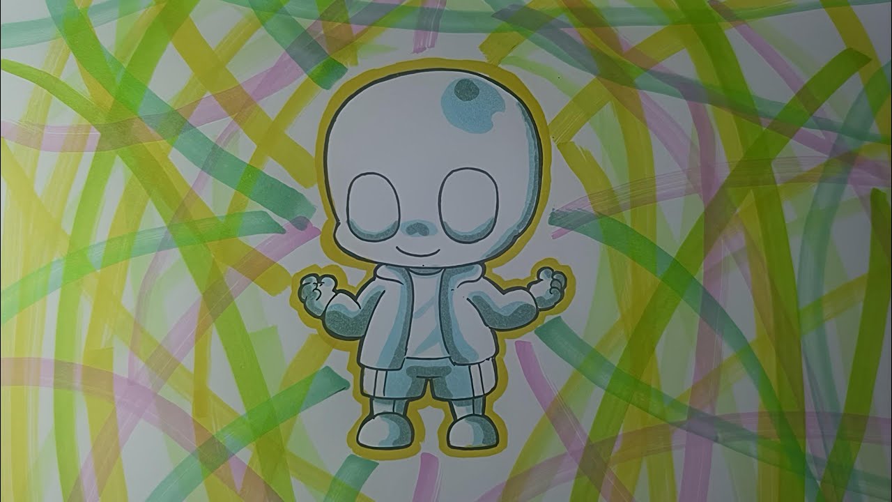 How To Draw Everything Sans Cute Very Easy - YouTube