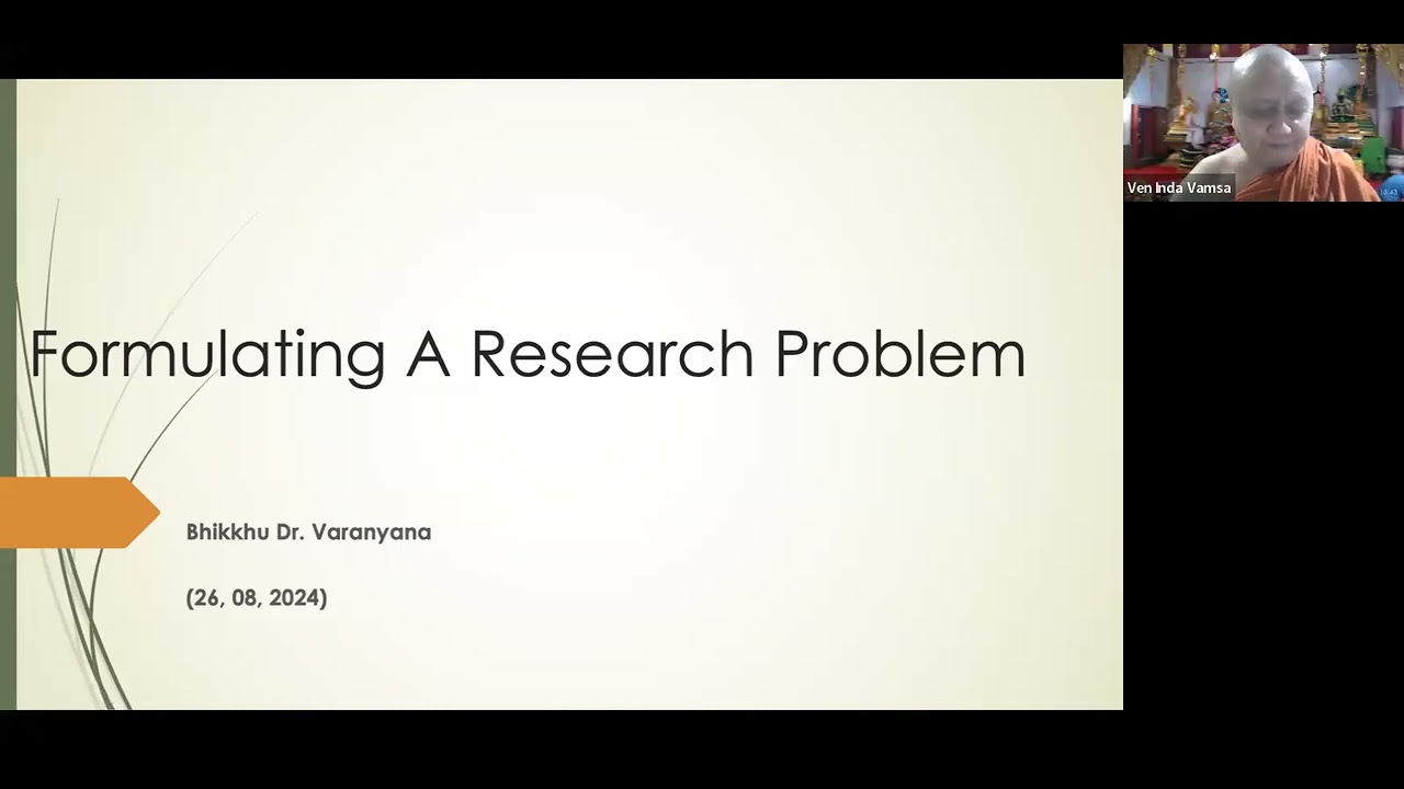 09. Formulating Research Problem by Dr.Varanāna - YouTube