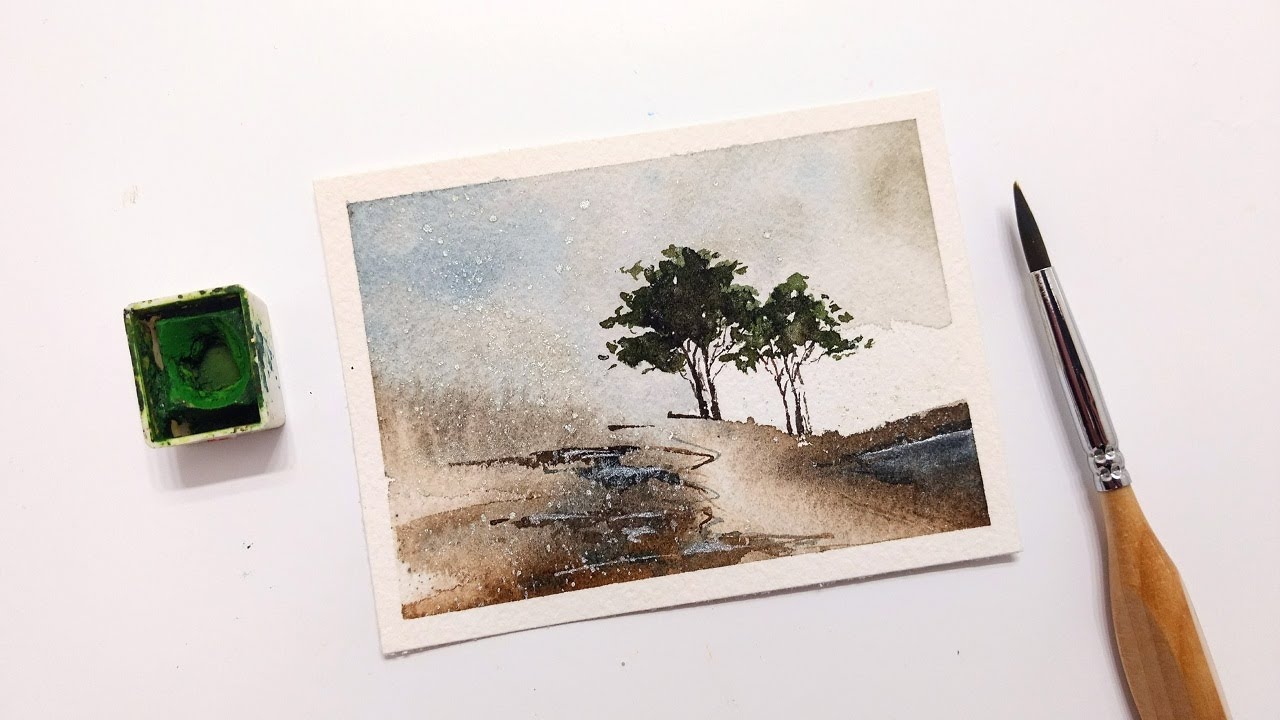 Simple WATERCOLOR abstract tree painting tutorial » How to paint easy ...