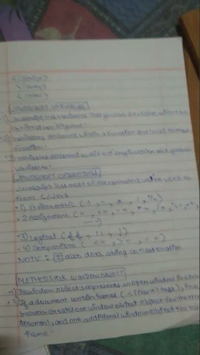 Javascript CLASS 8 important questions and basic things to know - YouTube