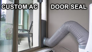 Custom Balcony Sliding Door Seal For Portable Air Conditioner Exhaust Pipe.