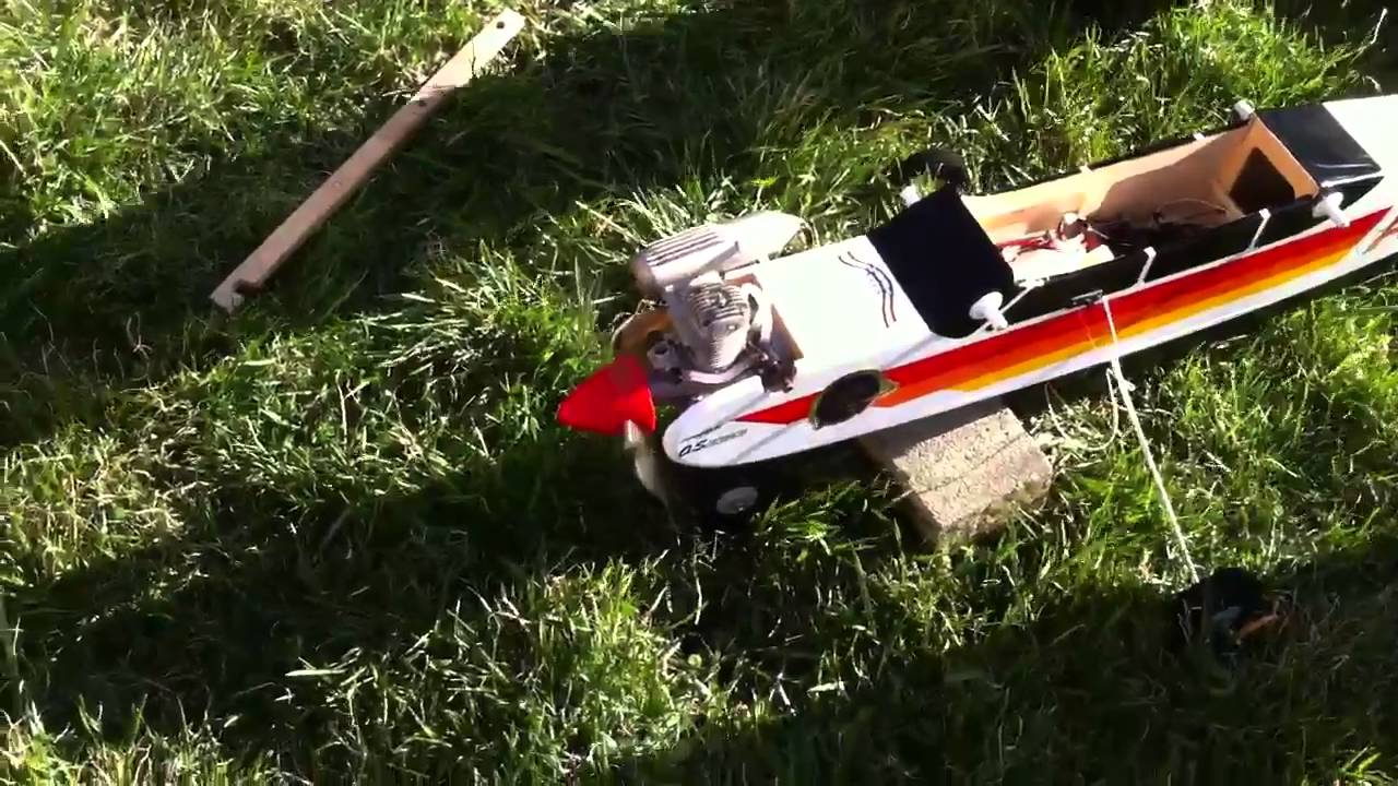 RC trainer airplane engine start - YouTube