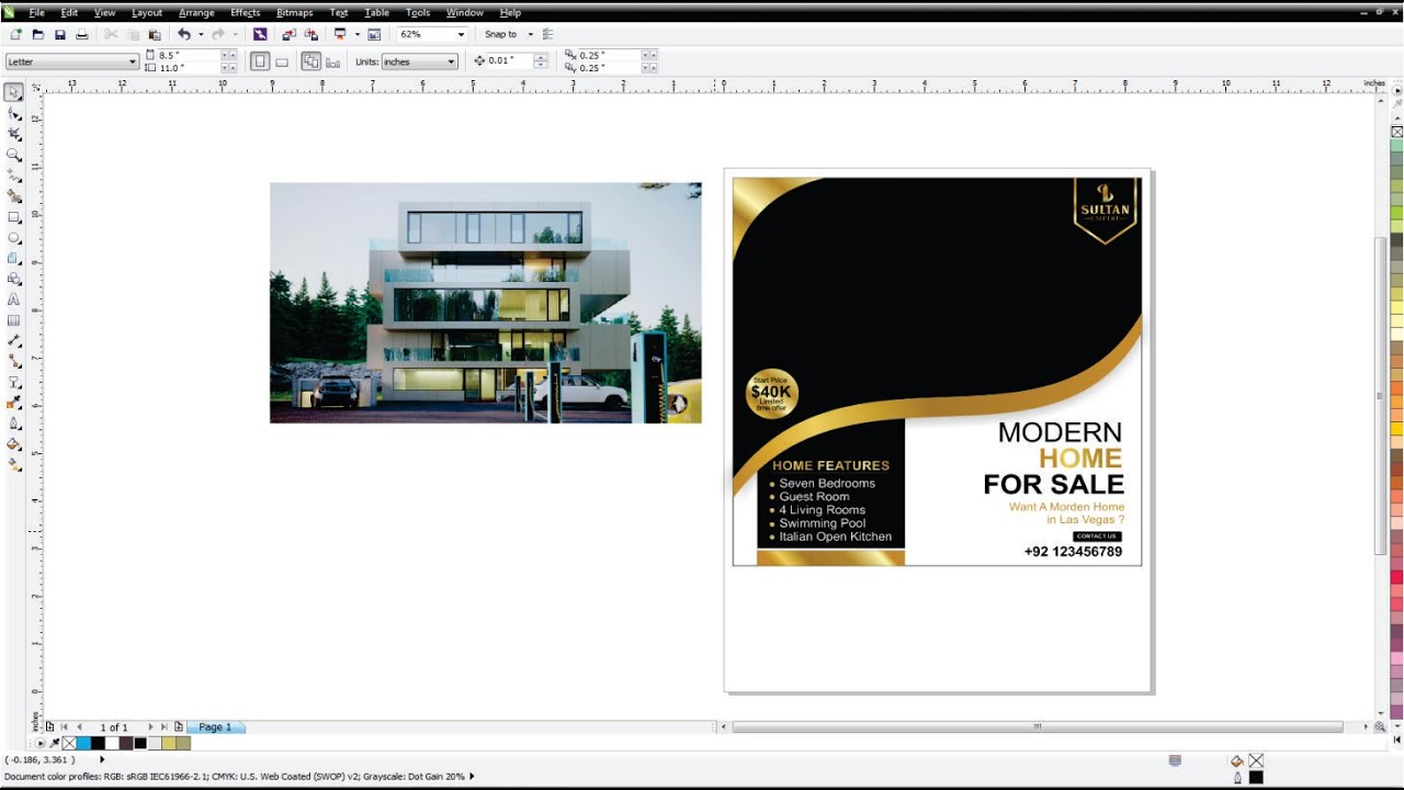 real estate social media post design template using coreldraw - YouTube
