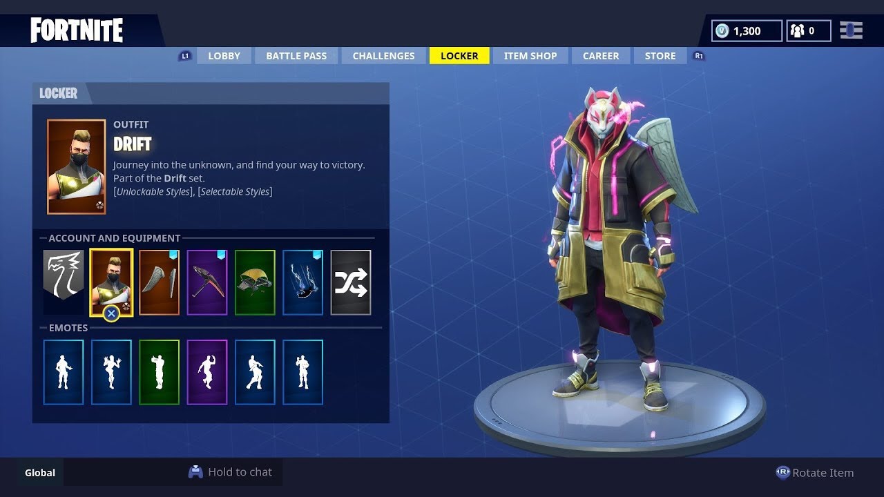 Drift skin maxed out/ Glitch plus Rift edge pickaxe Fortnite Battle ...