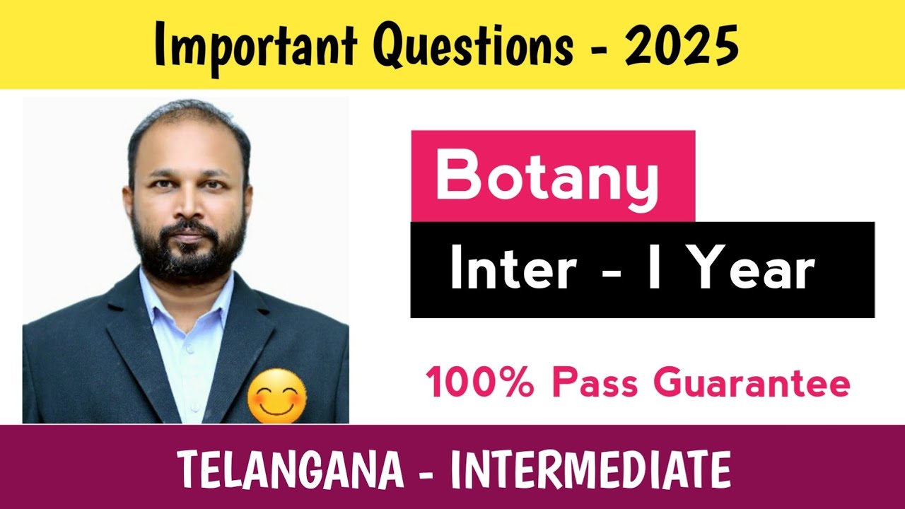 Inter 1st Year Botany Important Questions March 2025 Bipc I year Supply ...