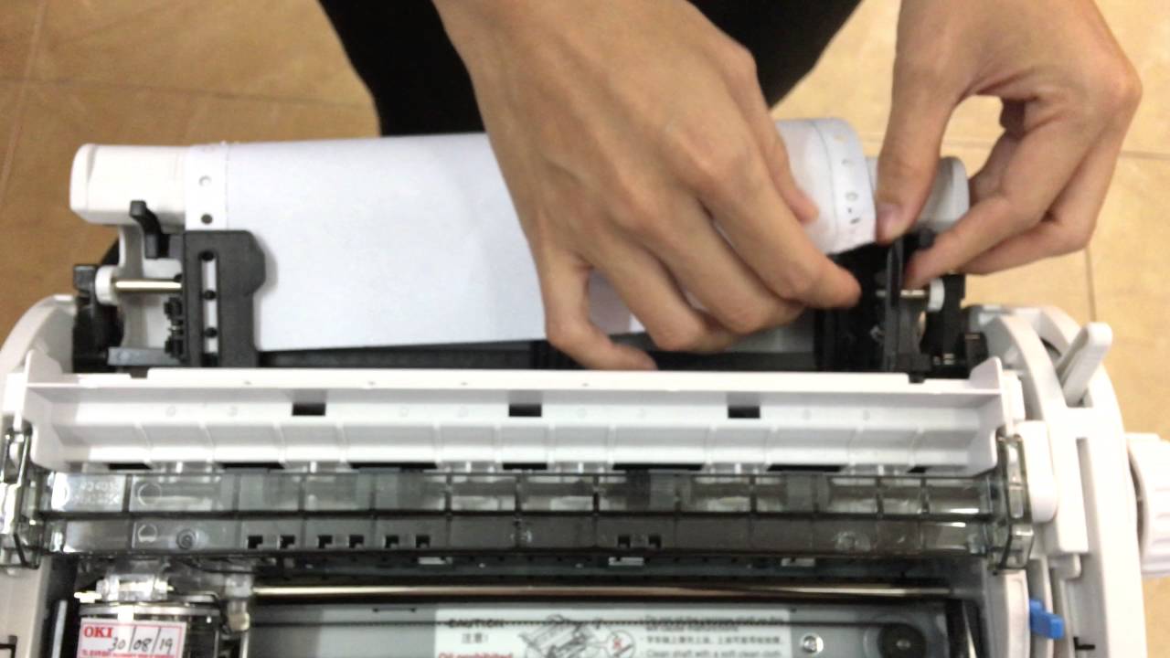 OKI ML1190Plus การใส่กระดาษต่อเนื่อง - YouTube