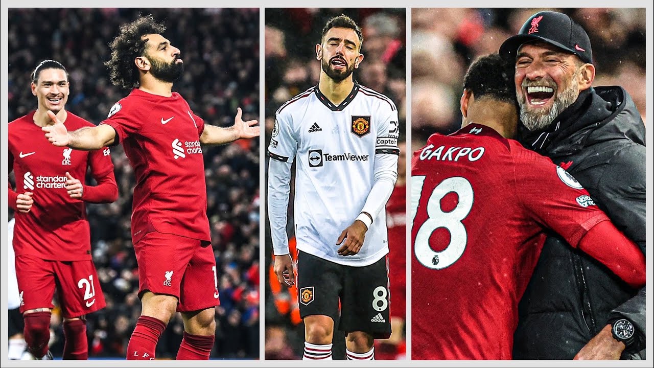 LIVERPOOL 7-0 MAN UNITED INCROYABLE ! SALAH NUNEZ GAKPO & FIRMINO BUTEURS - YouTube