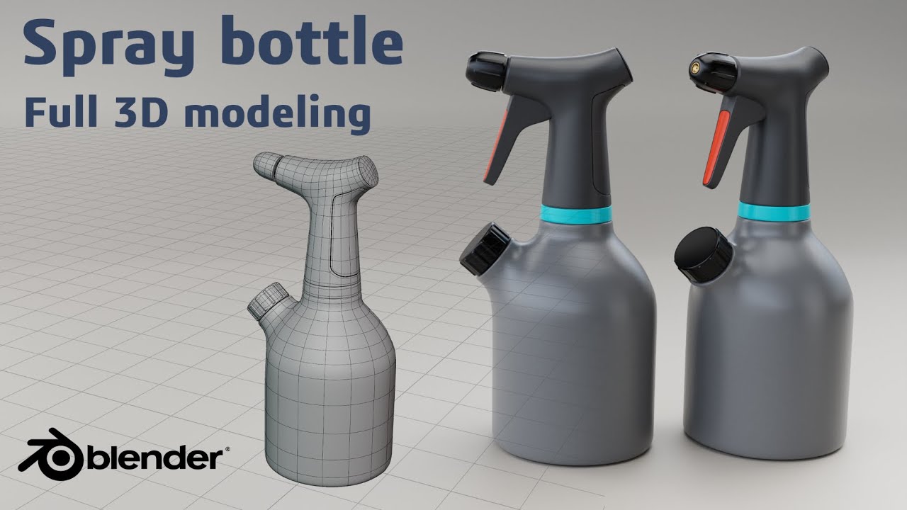 Spray Bottle - Full 3D Modeling & Easy Texturing - YouTube
