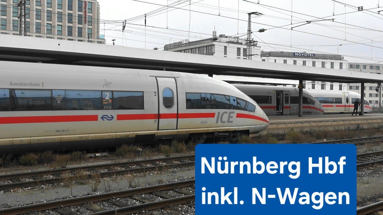 Nürnberg Hbf🇳🇱ICE Amsterdam, RE90 TRI N-Wagen Ersatzzug + BR146, Desiro ...