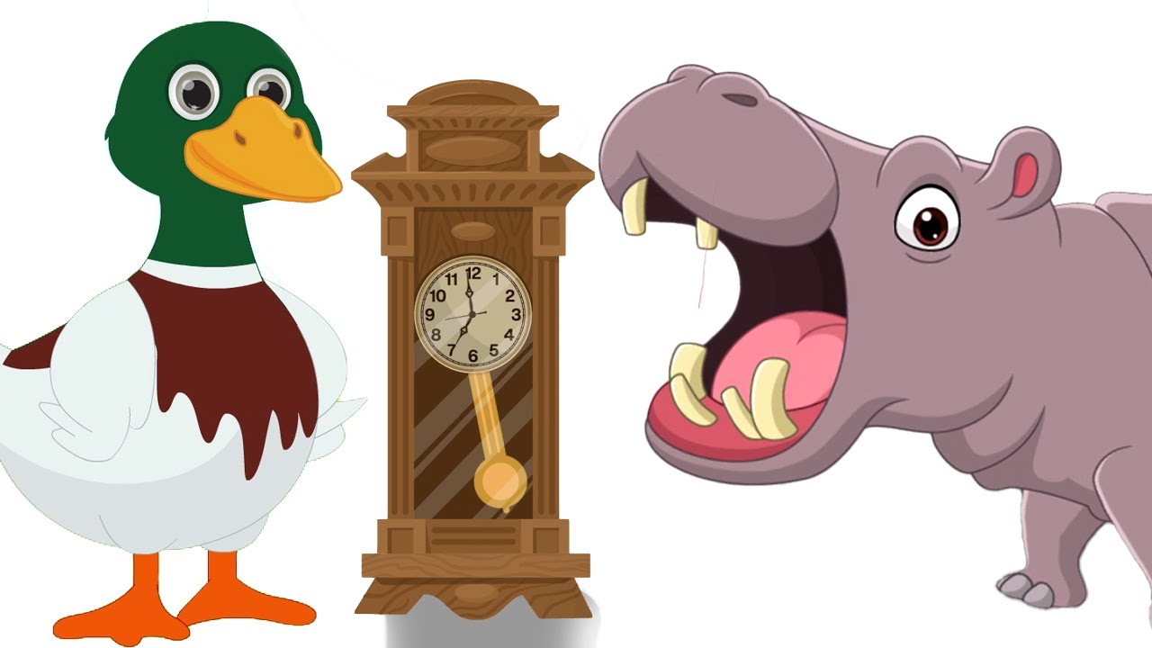 Hickory Dickory Dock Hippo vs Five Little Ducks Song - Preschool Songs ...