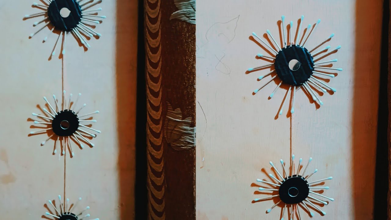 diy! cardboard and earbuds wallhanging! best out lf waste - YouTube