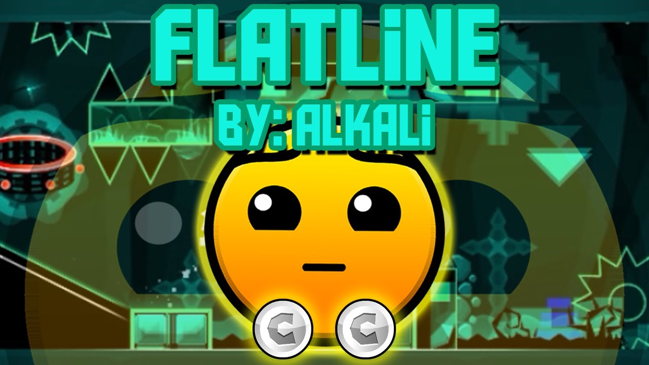 Flatline by: Alkali [Daily] (All Coins) // Geometry Dash 2.1 - YouTube