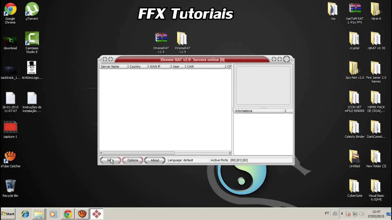 FFX TUTORIAIS - Como Baixar, configurar e usar o Xtreme Rat v2.9 LIMPO ...