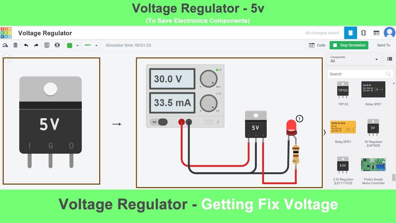 Voltage Regulator Transistor - 5 volt - YouTube