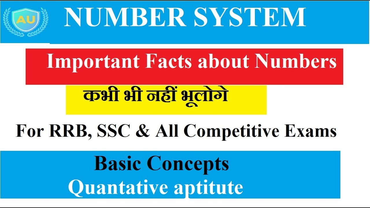 Important facts about numbers | Number system tutorial | quantitive ...