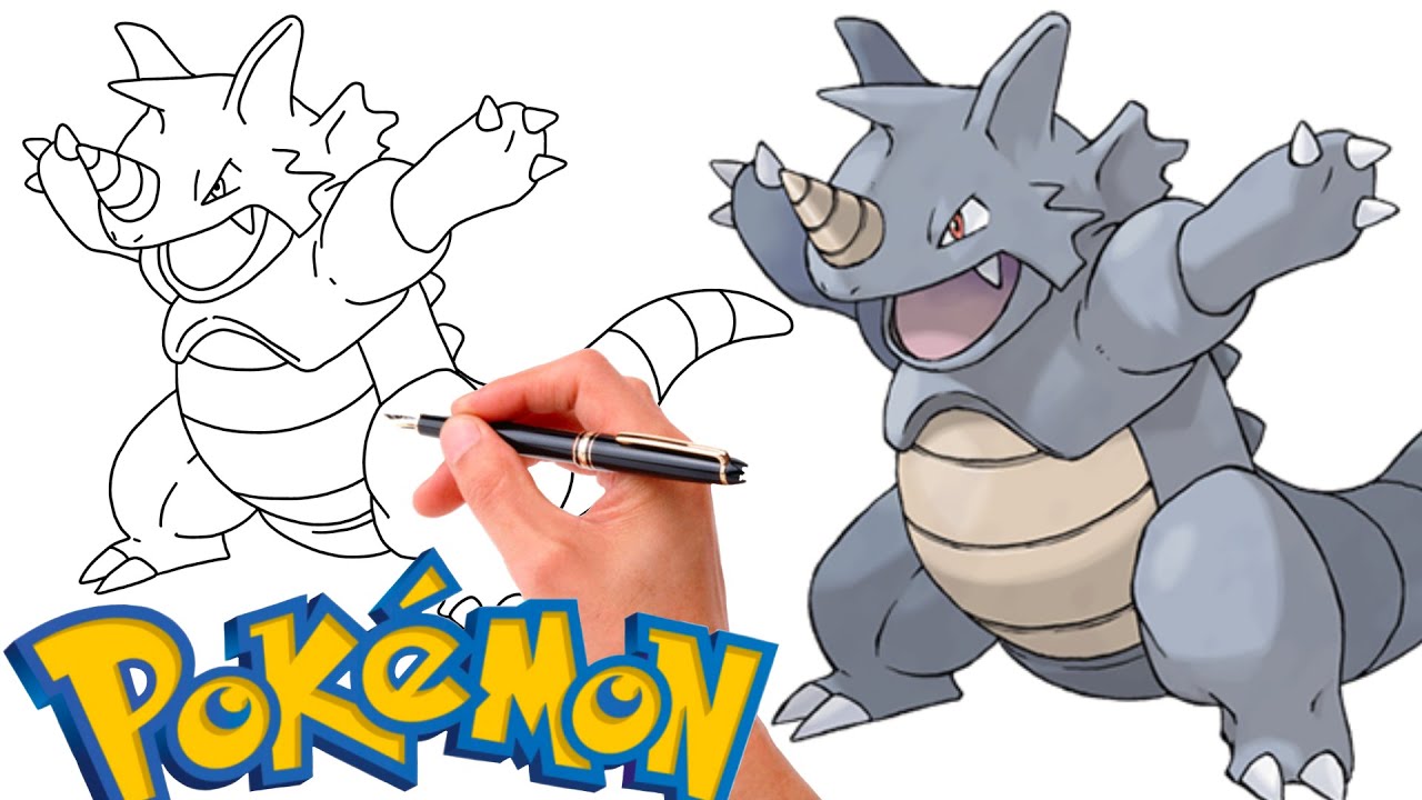 How To Draw RHYDON POKEMON #112 | Generation 1 - YouTube