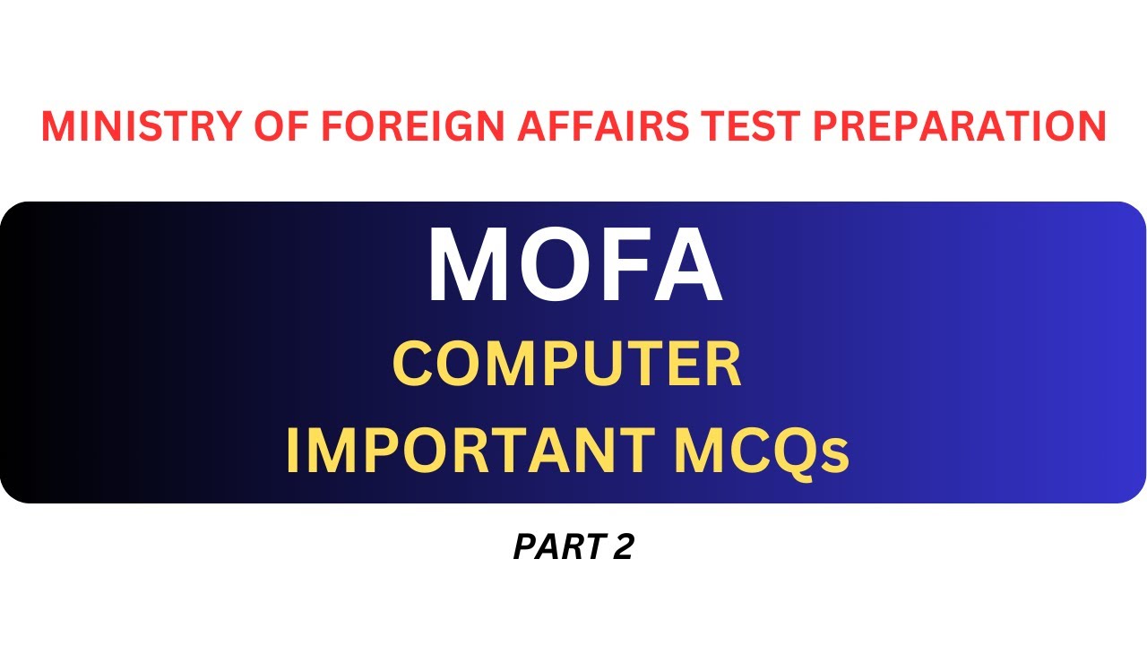 Computer Important MCQs Part 2 | MOFA Test Preparation | MOFA Jobs 2024 ...