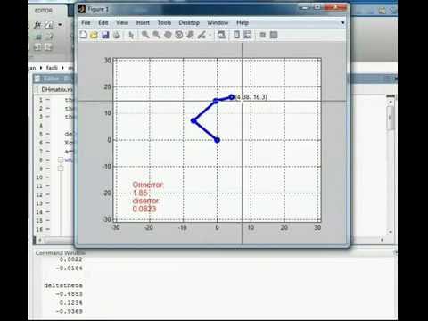 Inverse Kinematics 3DOF - PseudoInverse Jacobian - Matlab - YouTube
