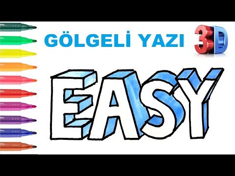 How To Draw 3D Text I Kolay 3D Yazı Yazma I Gölgeli Yazı Nasıl Yazılır?