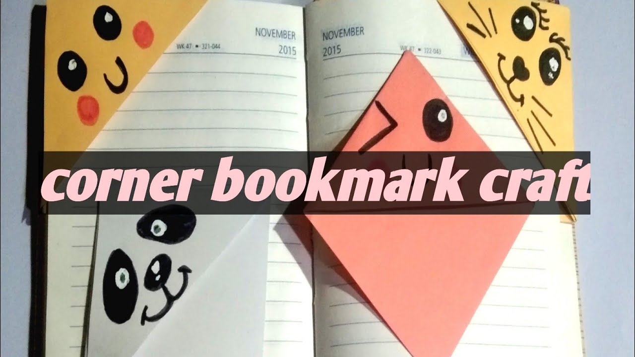 Corner bookmark craft - YouTube