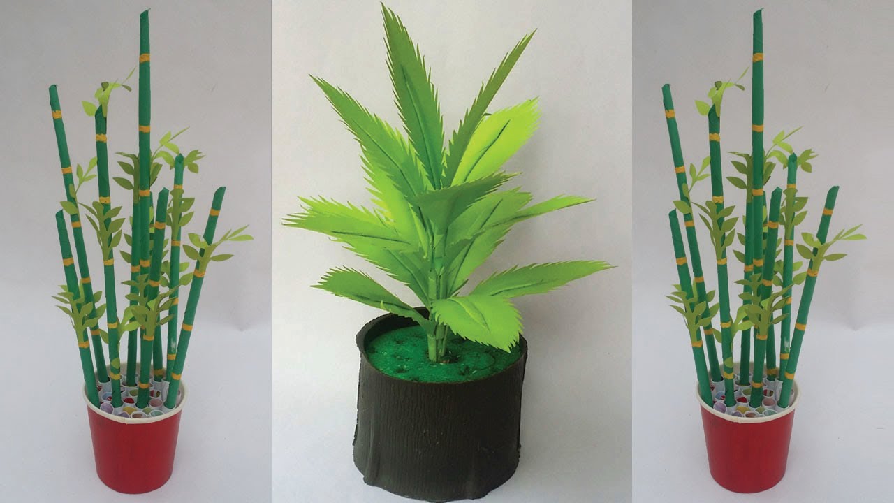 DIY: 2 Artificial Tree!! How to Make Paper Tree/Plant for Indoor Home ...