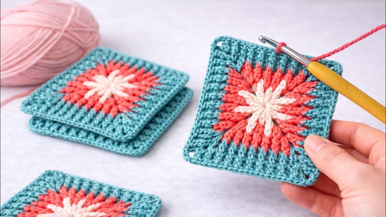 You’ll Fall in Love With This Textured Granny Square Pattern - YouTube