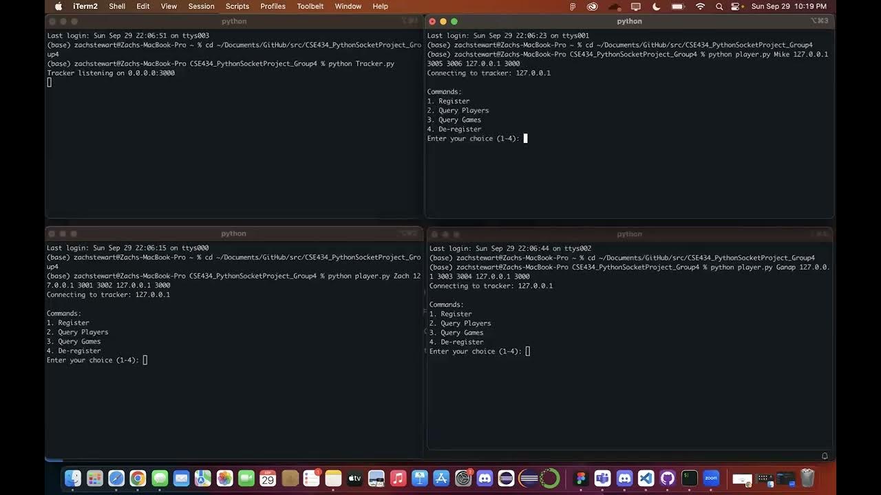 CSE 434 Group 4 Socket Project Milestone - YouTube