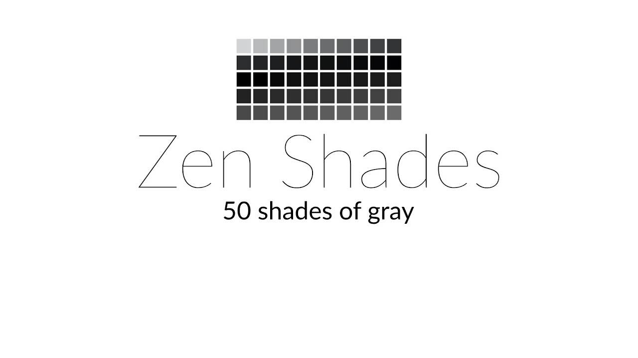 50 Shades of Gray From Pantone Cool Gray 1 to Cool Gray 50 with Zen ...