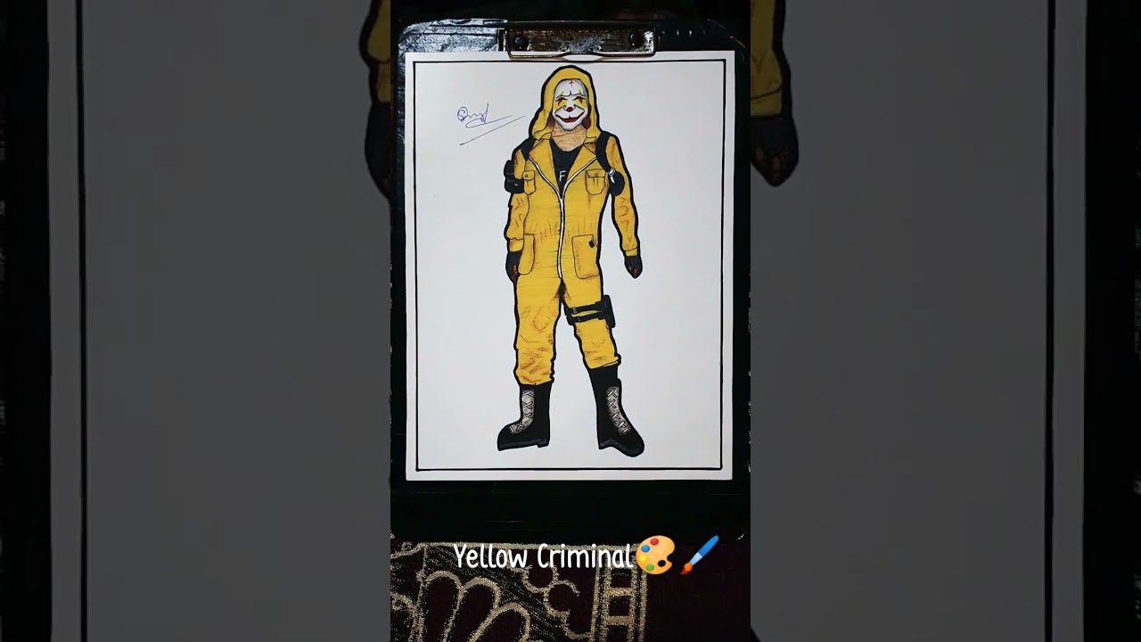 free fire yellow criminal drawing 💛🖌️ #shorts - YouTube