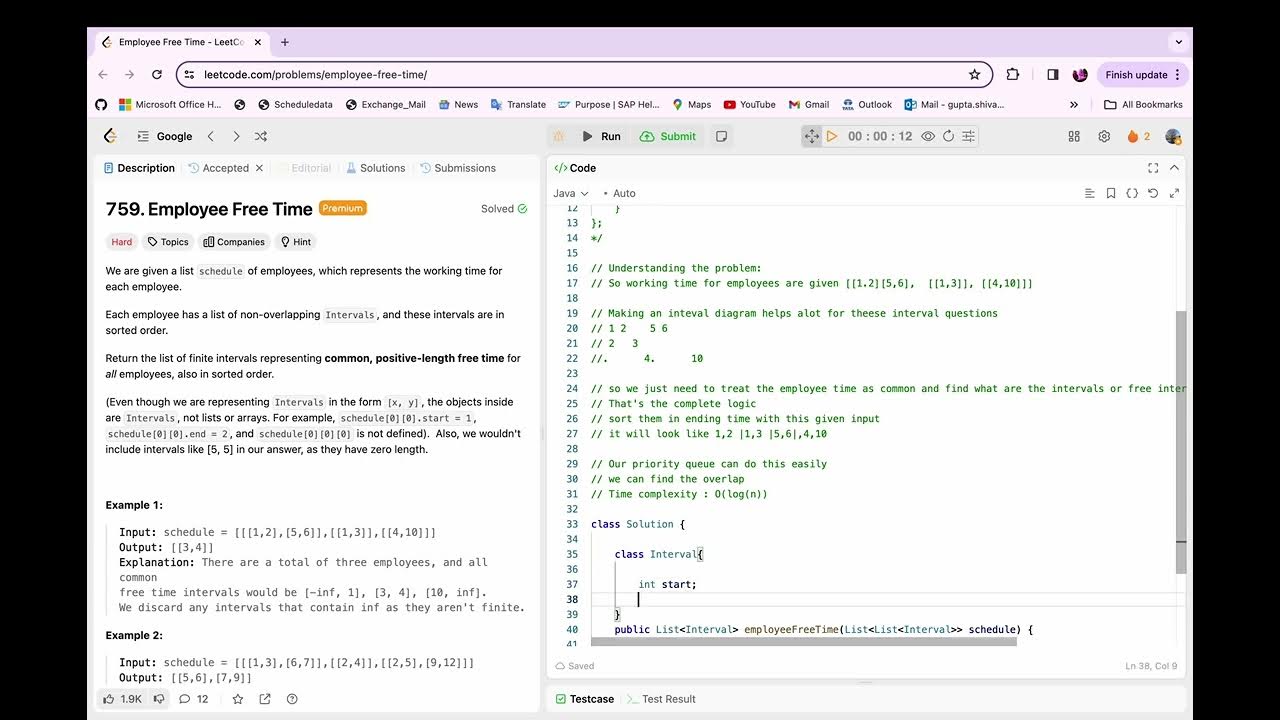 759. Employee Free Time | LeetCode Premium Google - YouTube