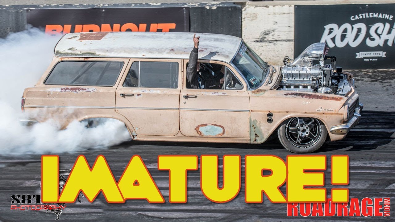 IMATURE! RATROD EH Aussie Burnout Car - SUMMERNATS #35 - YouTube