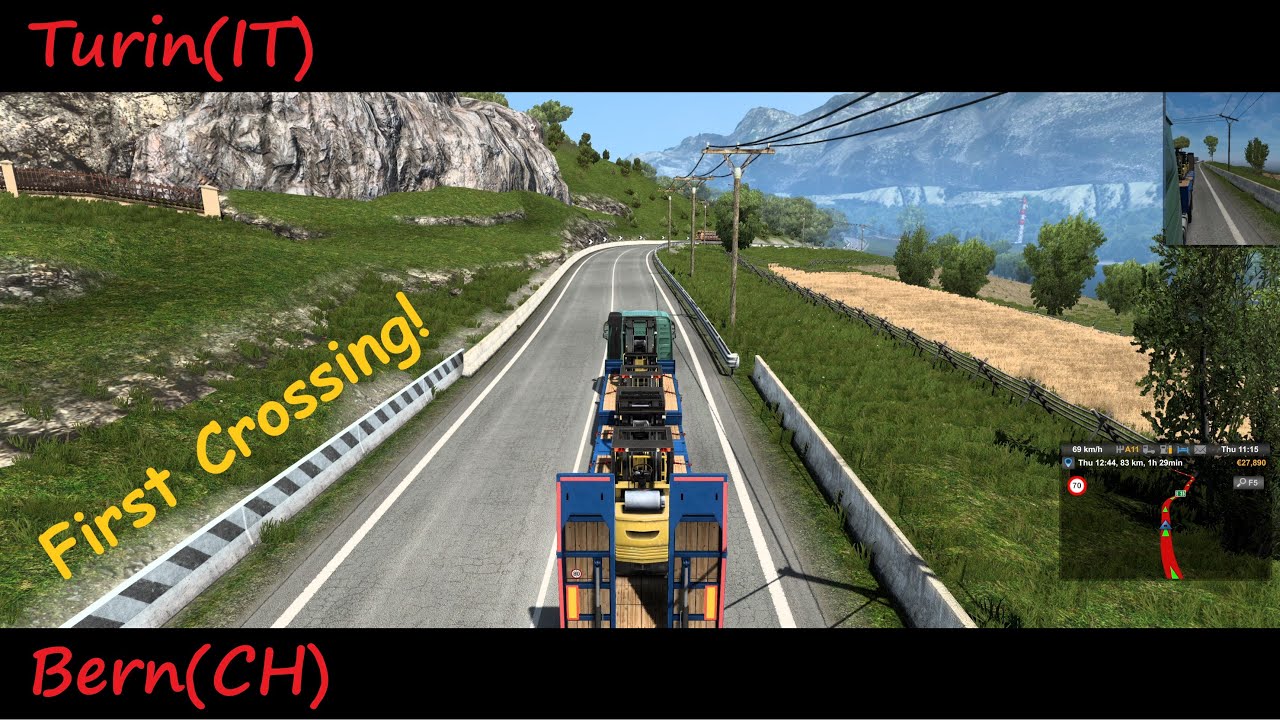 ETS2 Turin(IT) to Bern(CH), Sixth Freight, First Border crossing - YouTube
