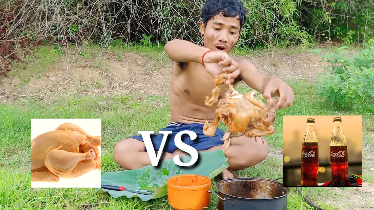 Roast chicken with Coca Cola!/cooking dinner Primitive - YouTube