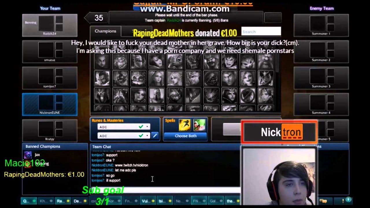 LoL: Trolling Nicktron In His Stream!! - YouTube