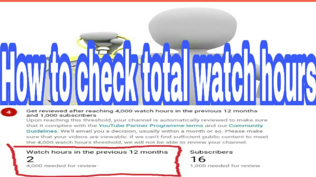 How to check your total watch hours on youtube channel - YouTube