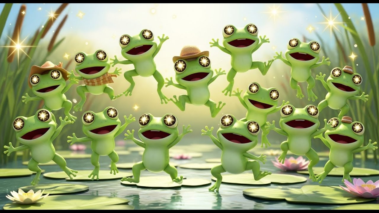Ten Little Frogs Jumping High | Nursery Rhyme Song for Kids - YouTube