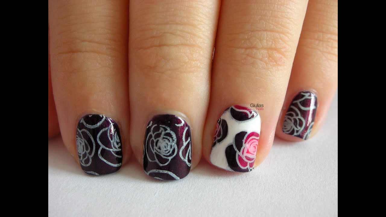 Nail Art - Tutorial 176 - Autumn roses con BornPrettyStore - YouTube