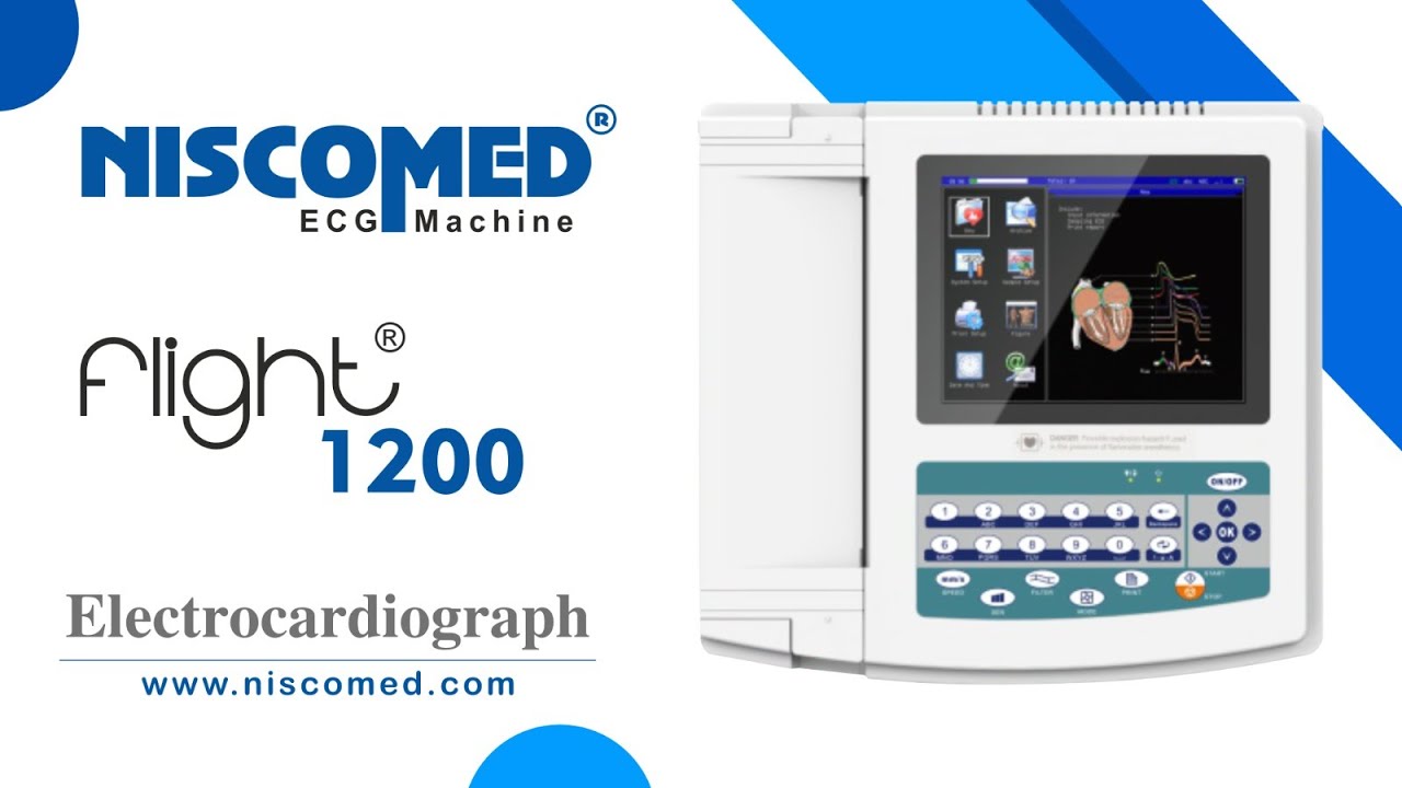 ECG Machine | 12 Channel | Niscomed | Flight 1200 | 8" Touch Screen ...