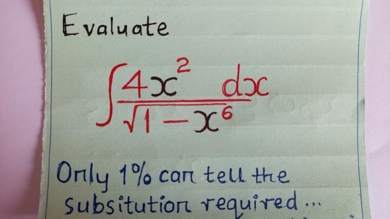 Integral.Subsitution method x^? = sin u - YouTube
