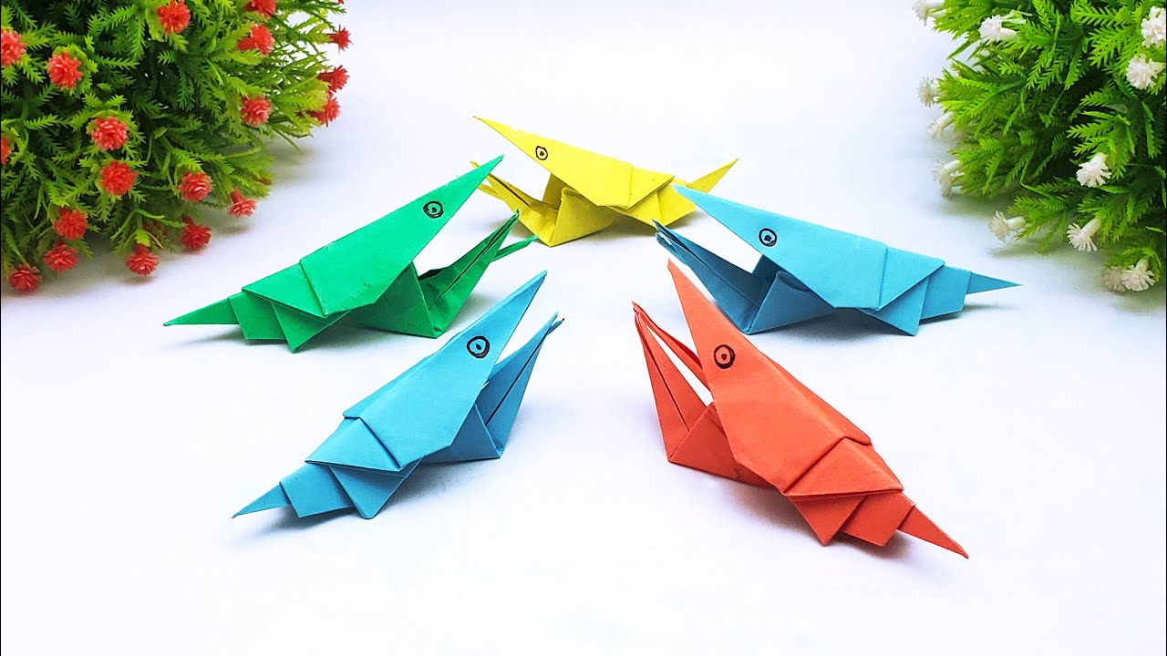 Moving Paper Crawfish | Diy Handmade Paper Crayfish Crafts | origami ...