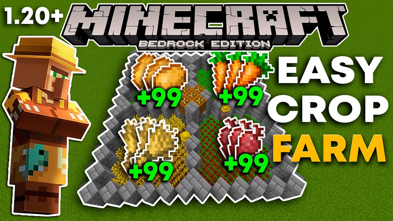Minecraft | Easy Crop Farm 1.20+ Bedrock/PE (MCPE/XBOX/PS4/SWITCH/W10 ...