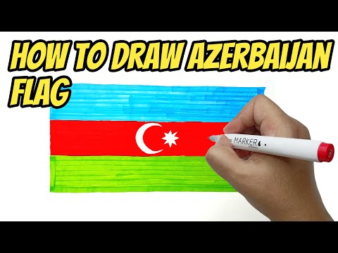 How to Draw Azerbaijan Flag | Countries Flag Drawings | Step by Step How to Drawing