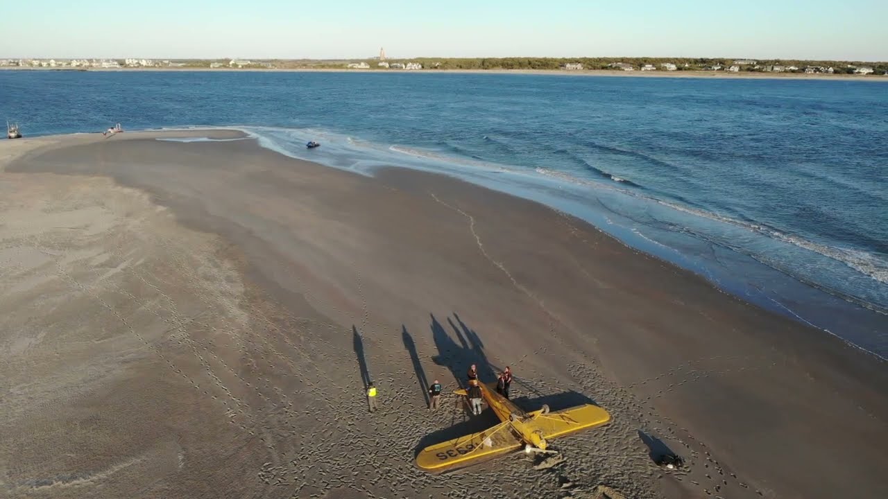 Plane Overturned on Jay Bird Shoals (Short) - YouTube