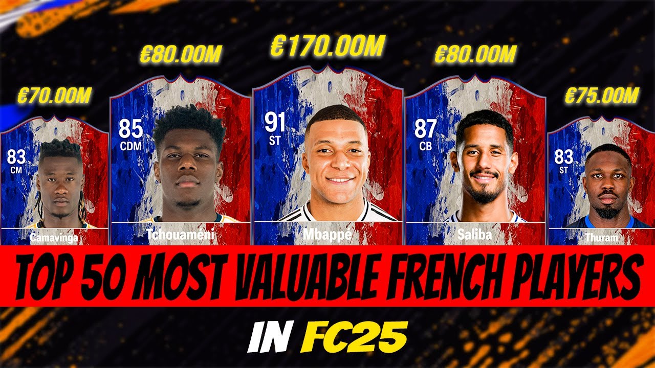 FC 25: Top 50 Most Valuable French Players (EA FC 25)! 🤑🔥 ft. Mbappe ...