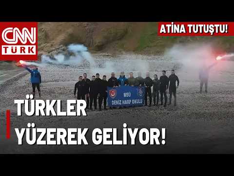 Harp Okulu Öğrencileri 2 Kilometreyi Yüzerek Gitti! O Görüntüler Yunanistan'a Mesaj Mı?