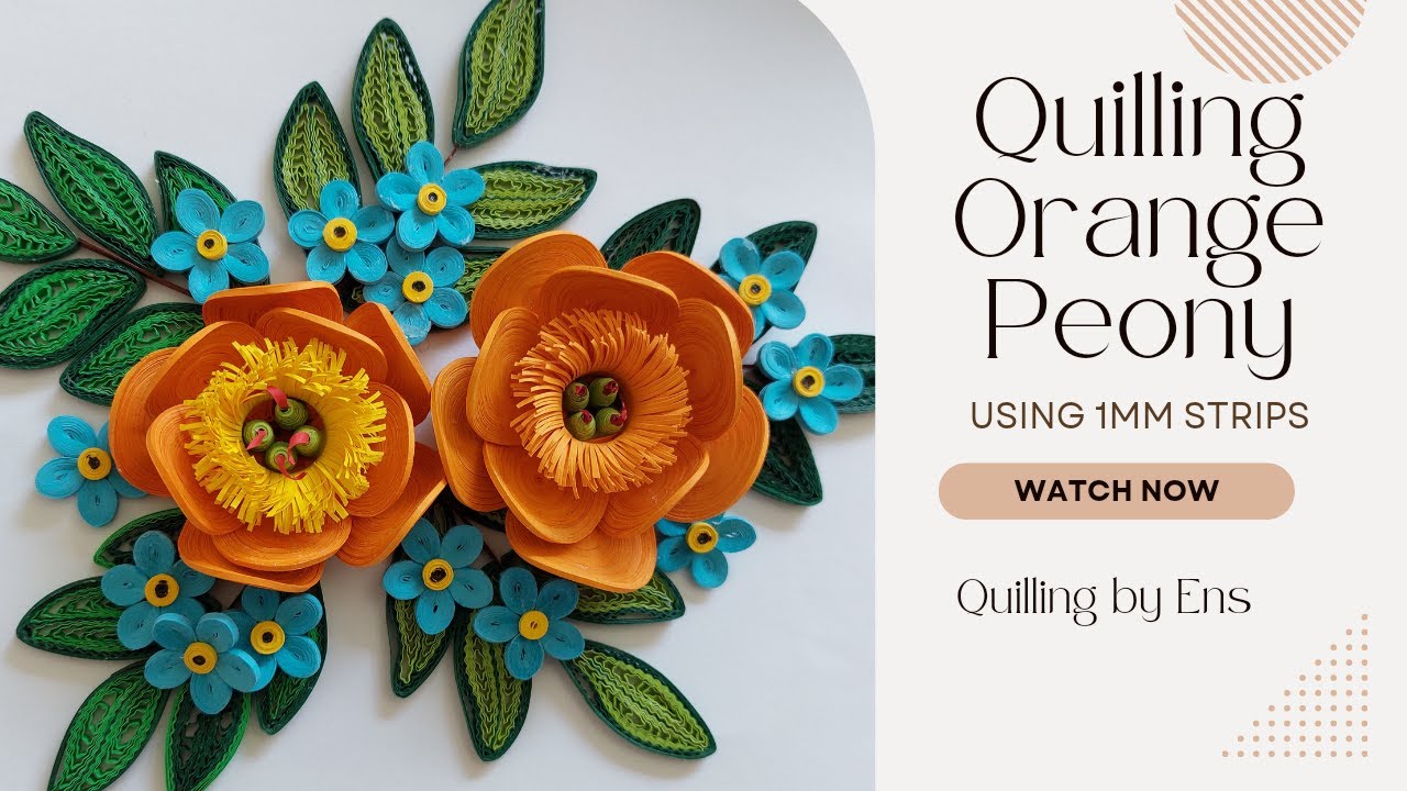 Quilling Orange Peony || #quilling #diy #diycrafts #quillingart # ...