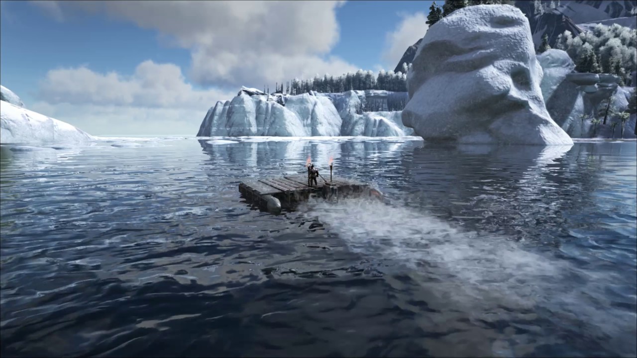 ARK Survival Evolved - New Motorboat - sailing around The Island - YouTube