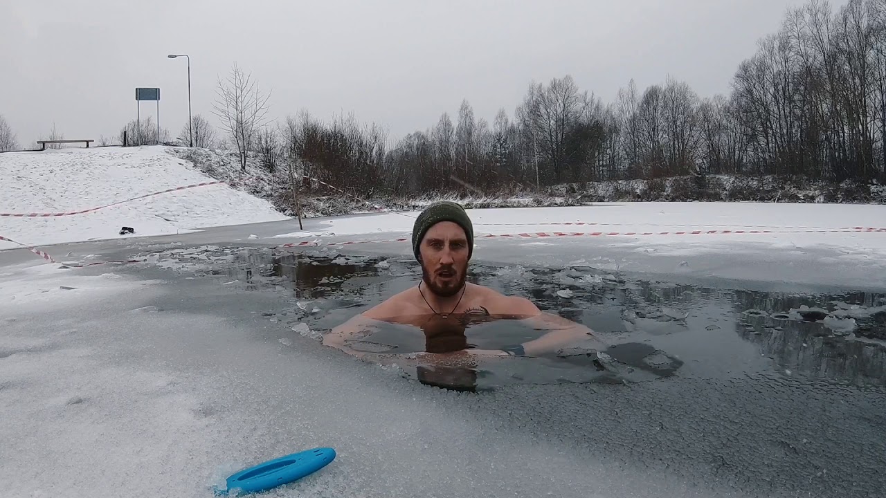 First ice hole swimming - YouTube