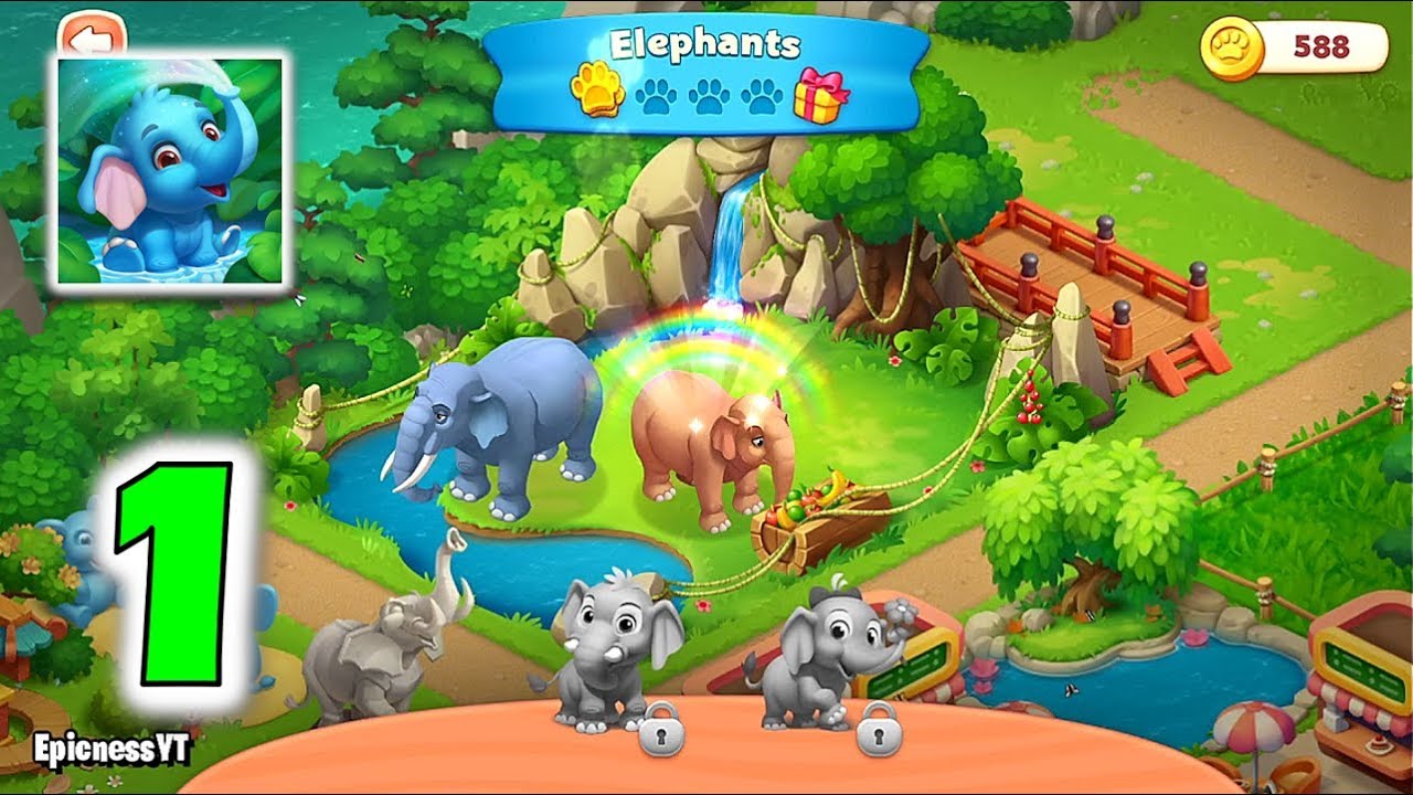 Wildscapes - Elephants, Panda Unlocked Gameplay - Part 1 - YouTube