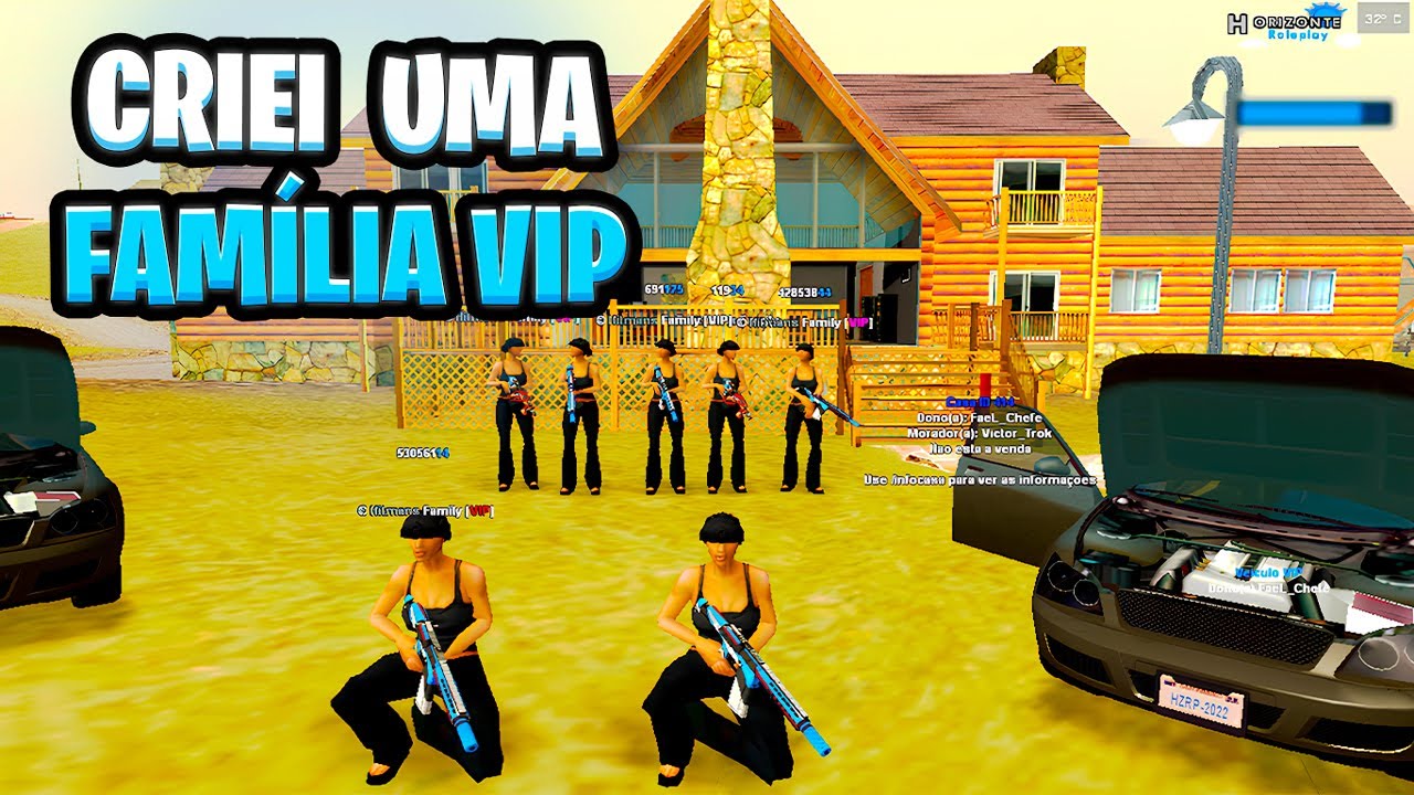 1 DIA SENDO BANDIDO NO HORIZONTE ROLEPLAY 1 COM MINHA FAMÍLIA VIP - GTA ...